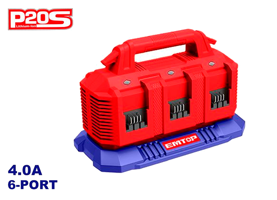 CARGADOR 6 PUERTOS 4.0A 20V EMTOP | Millasur | Maquinaria y recambios para bosque & jardín